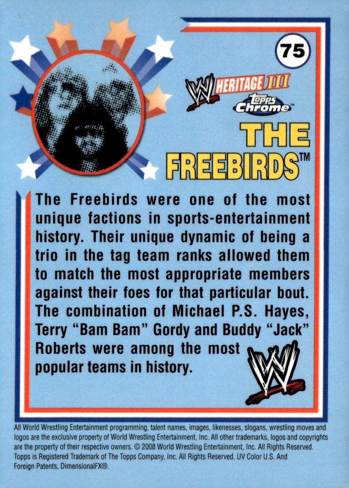 2008 Topps Chrome Heritage III WWE #75 The Freebirds | eBay
