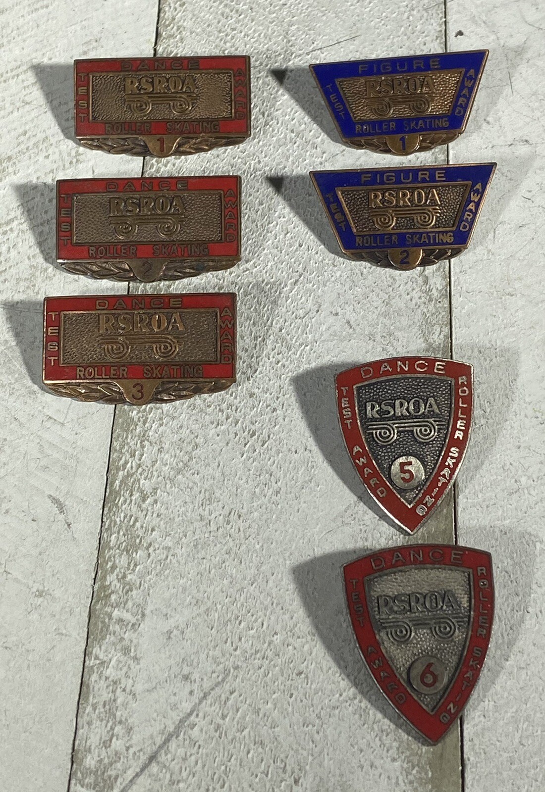 RSROA Figure Roller Skating Test Award Vintage Pin Lot Association | eBay