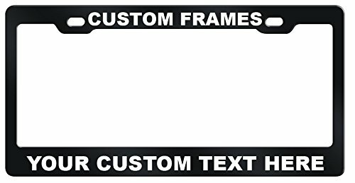CUSTOM Personalized BLACK metal License Plate Frame Tag Cover Car Auto ...