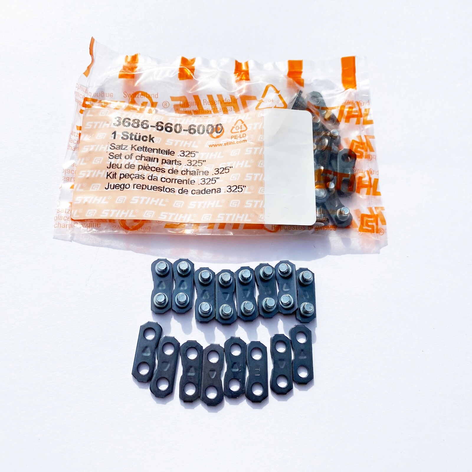 2X Stihl OEM chain parts .325" Presets Links Tie Straps 3686-660-6000 ...