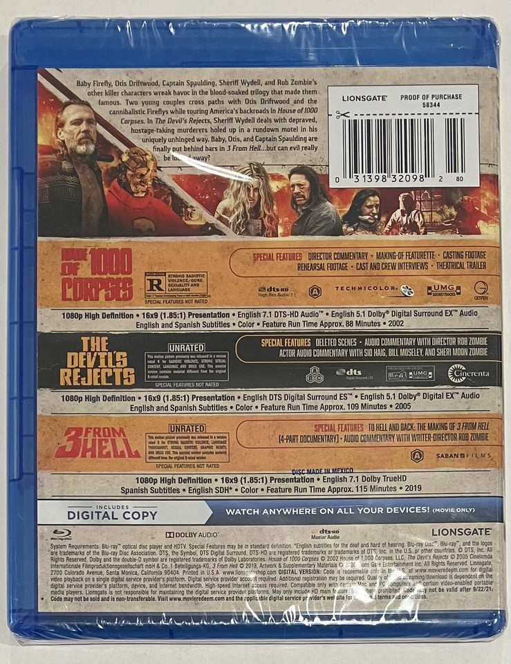 ROB ZOMBIE TRILOGY (Blu-ray) New / Factory Sealed / Free Shipping ...