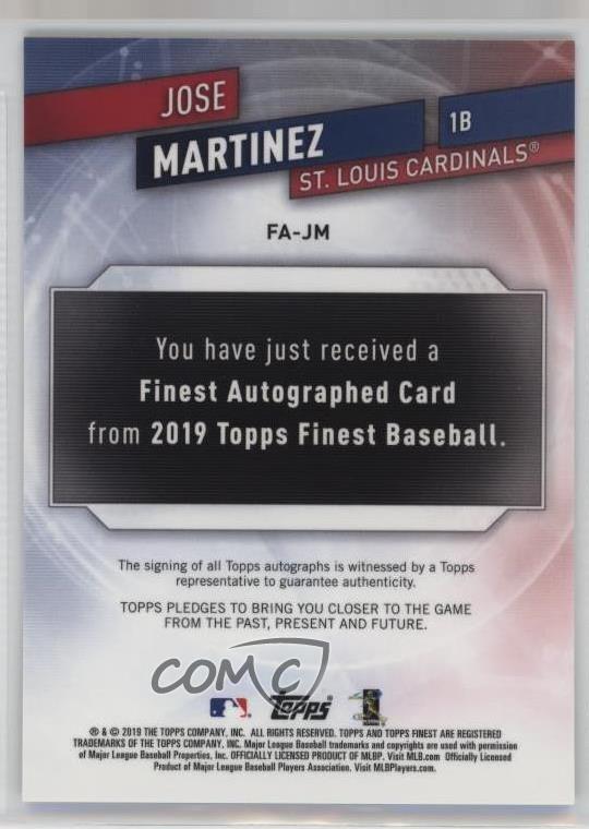 2019 Topps Finest - Autographs Gold Refractor #FA-JM Jose Martinez /50 ...