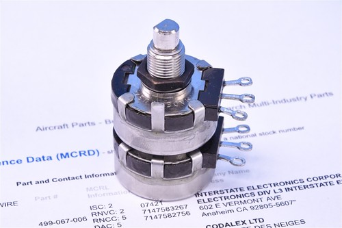 Clarostat Variable Mil-Spec Resistor 2 Section 25,000 Ohm F54639 25K ...
