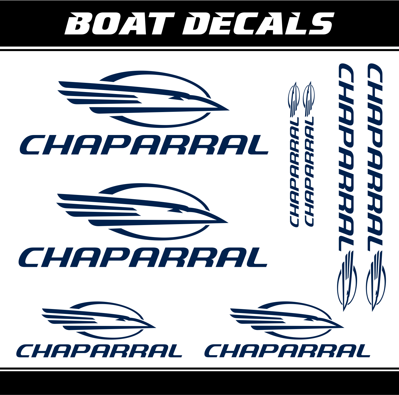 Chaparral Boat decals sticker set replacement marine yacht vinyl ORACAL ...