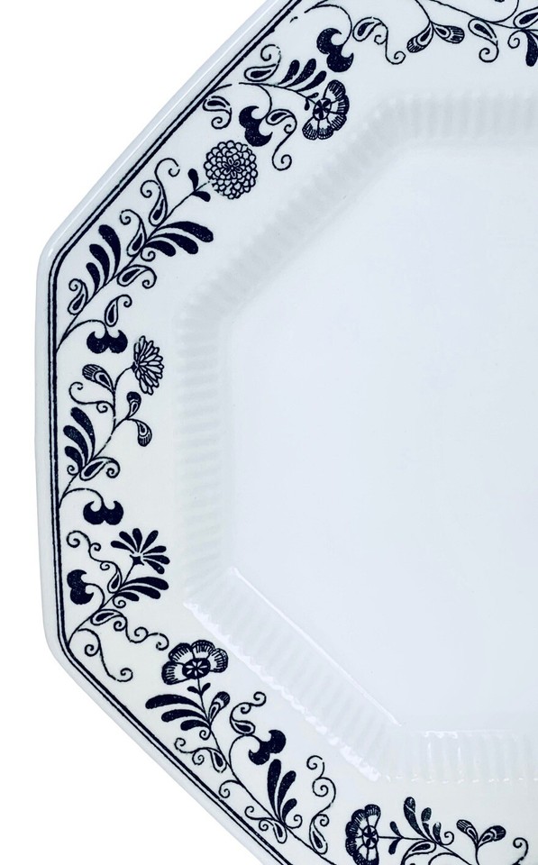 Independence Ironstone By Interpace White Black Flowers Octagonal ...