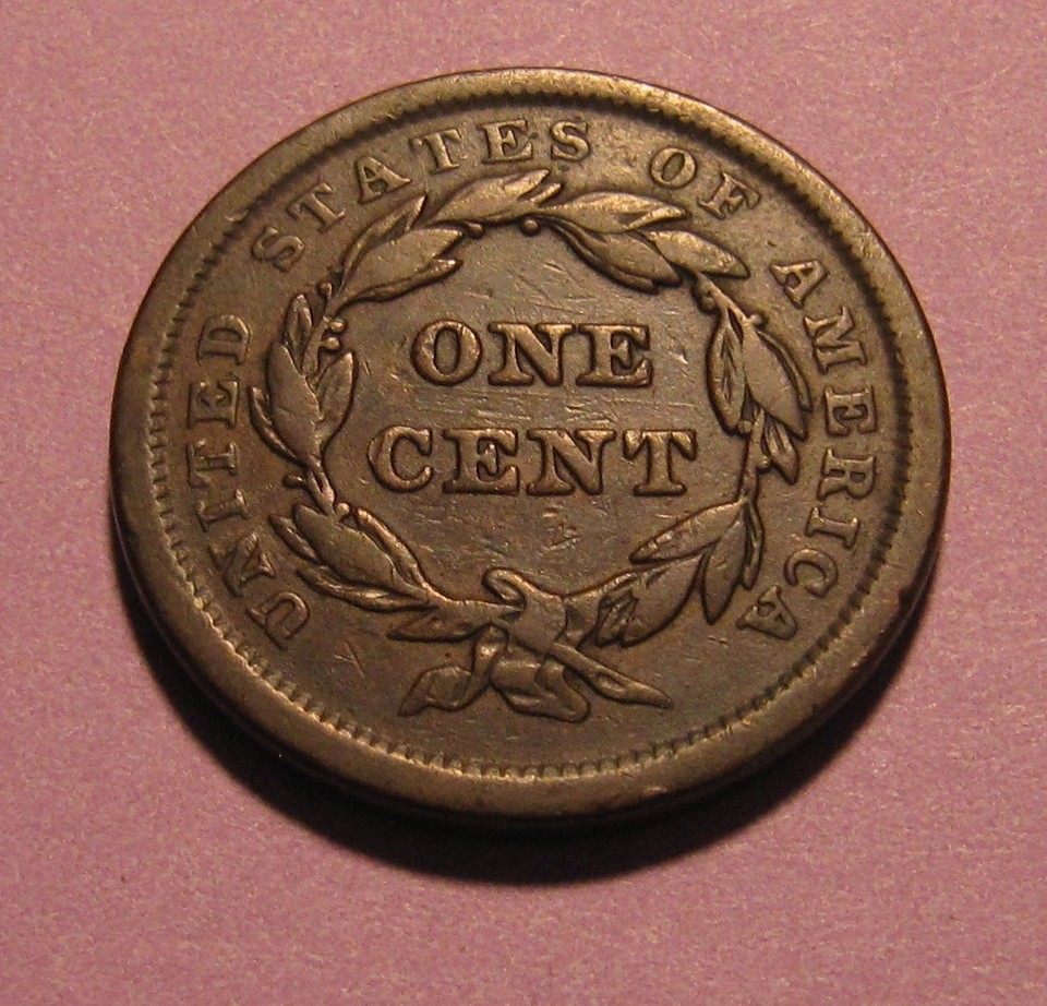 1840 Braided Hair Large Cent Penny - Very to Extra Fine Condition ...