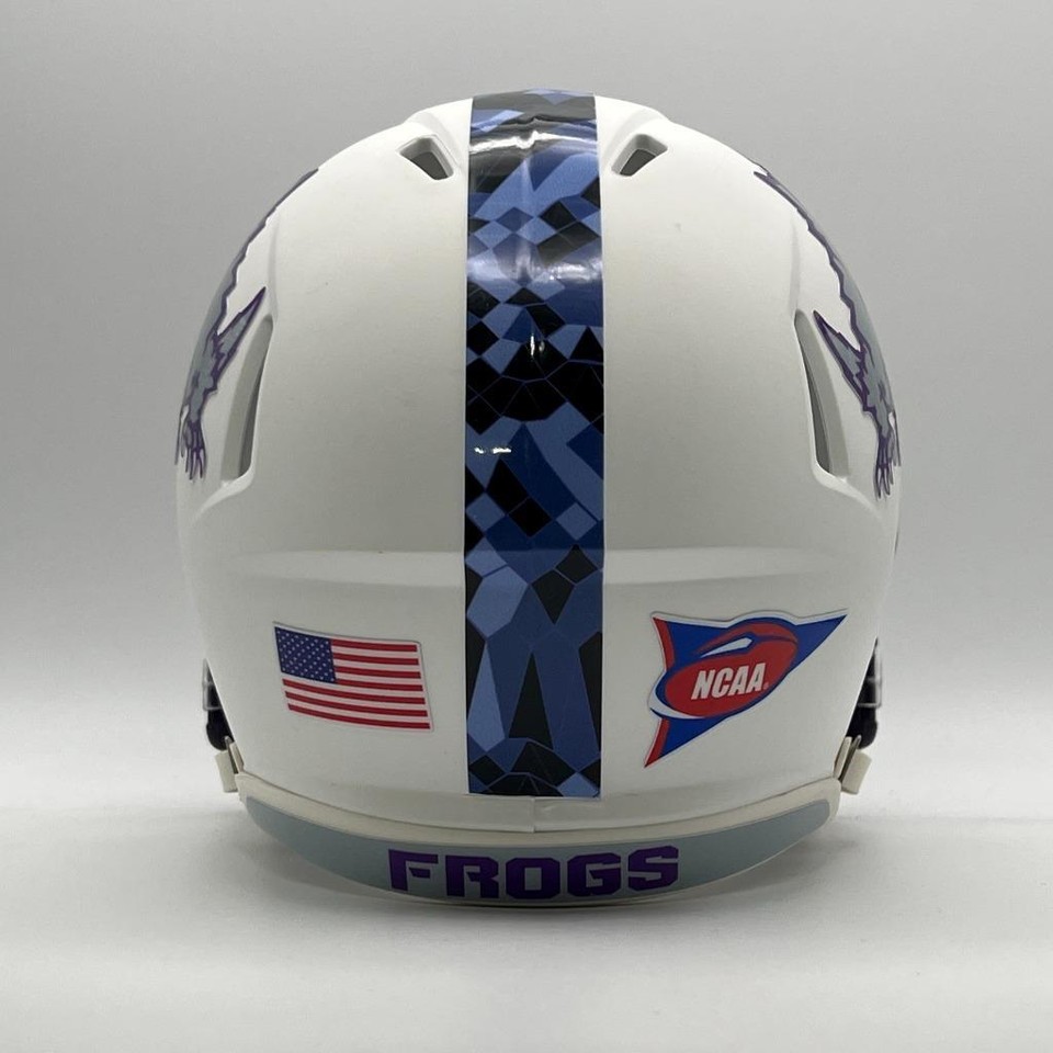 TCU Horned Frogs CUSTOM Concept Matte White Grey Frog Mini Football ...