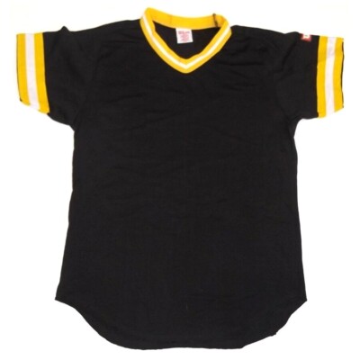 Wilson A4595 Black V-Neck Throwback Jersey Adult (BGWG) | eBay