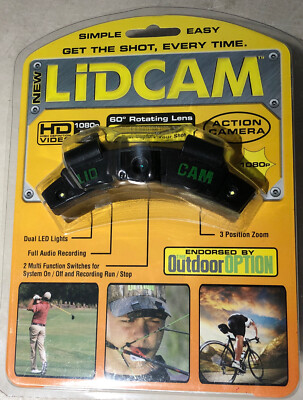 LiDCAM Hands Free Hat Mounted Digital Action Camera 1080P HD Black 8X ...