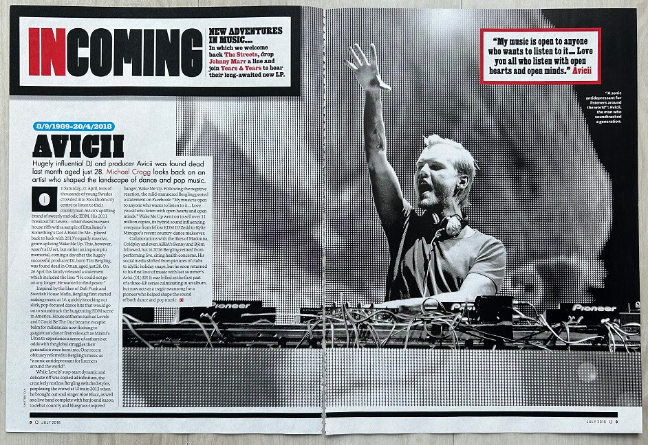 AVICII - 2018 Full page UK magazine poster | eBay