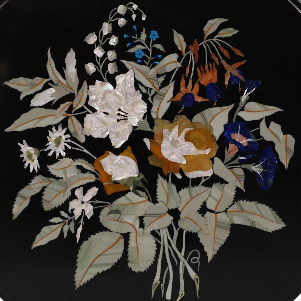 24" Marble Table Top Pietra Dura Inlay handicraft work With marble ...