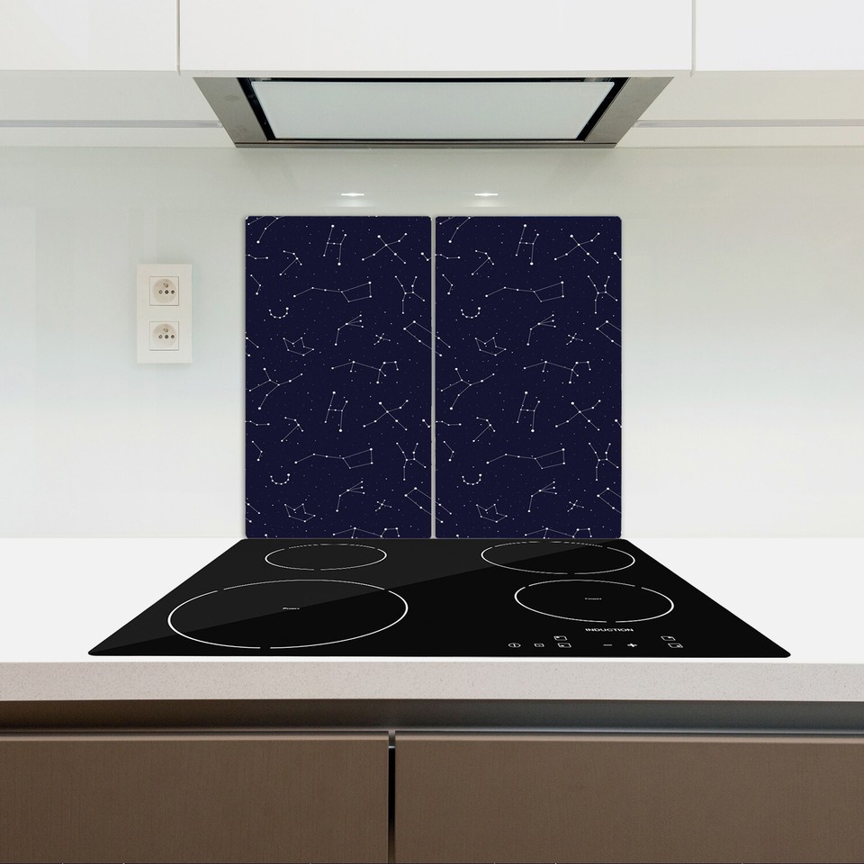 Tempered Glass Bread Board Worktop Saver Constellations stars Dark ...