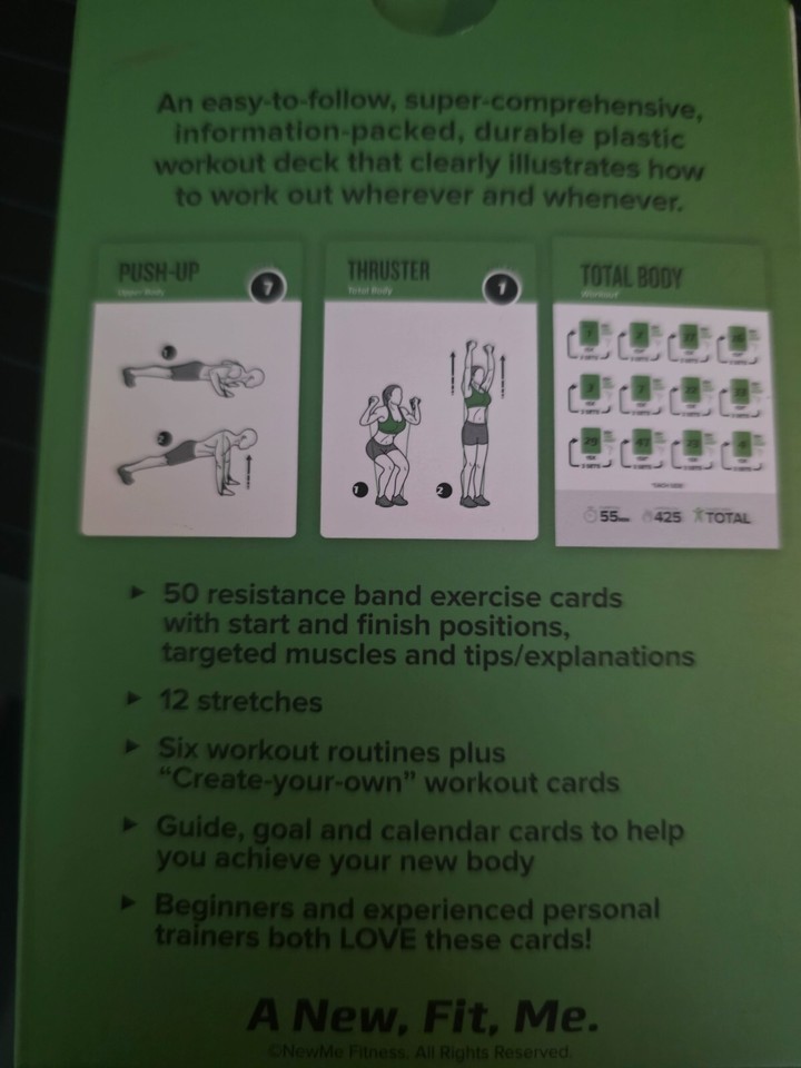 Resistance Bands Workout Cards, Instructional Fitness Deck for ...