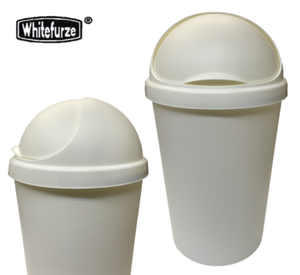 50L WHITEFURZE Cream Bullet Bin Rubbish Waste Bins Kitchen Dustbin ...