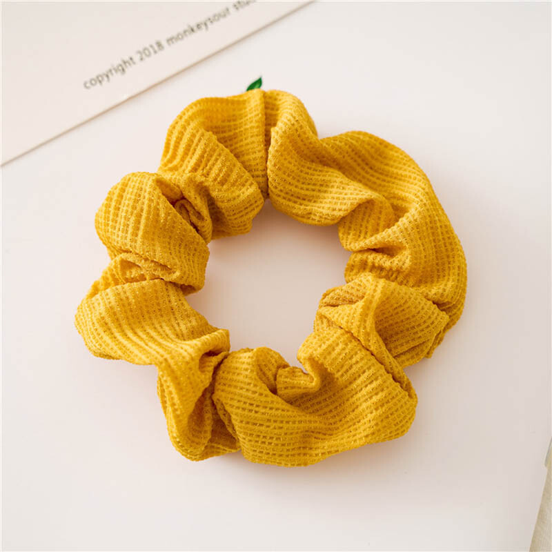 Fashion Solid Color Toothpick Wrinkle Elastic Hair Scrunchie Ponytail ...