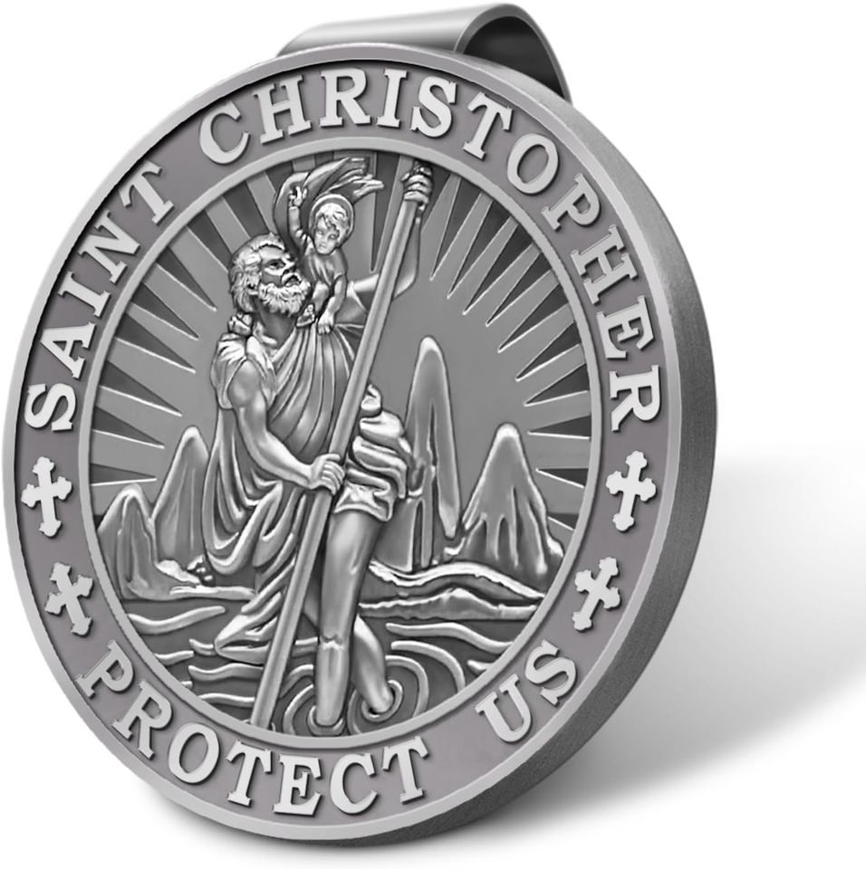 St Christopher Medal for Car,Visor Clips for Cars,Saint Christopher ...