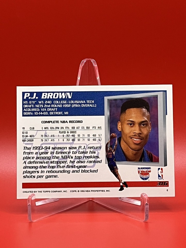 P.J. Brown Spectralight 1994-95 Topps! Rare! #316 | eBay