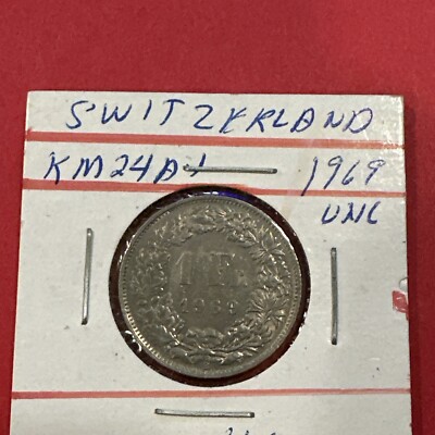Switzerland 1969 1 Franc Coin - Republic Helvetia 1 Swiss Franc Coin | eBay