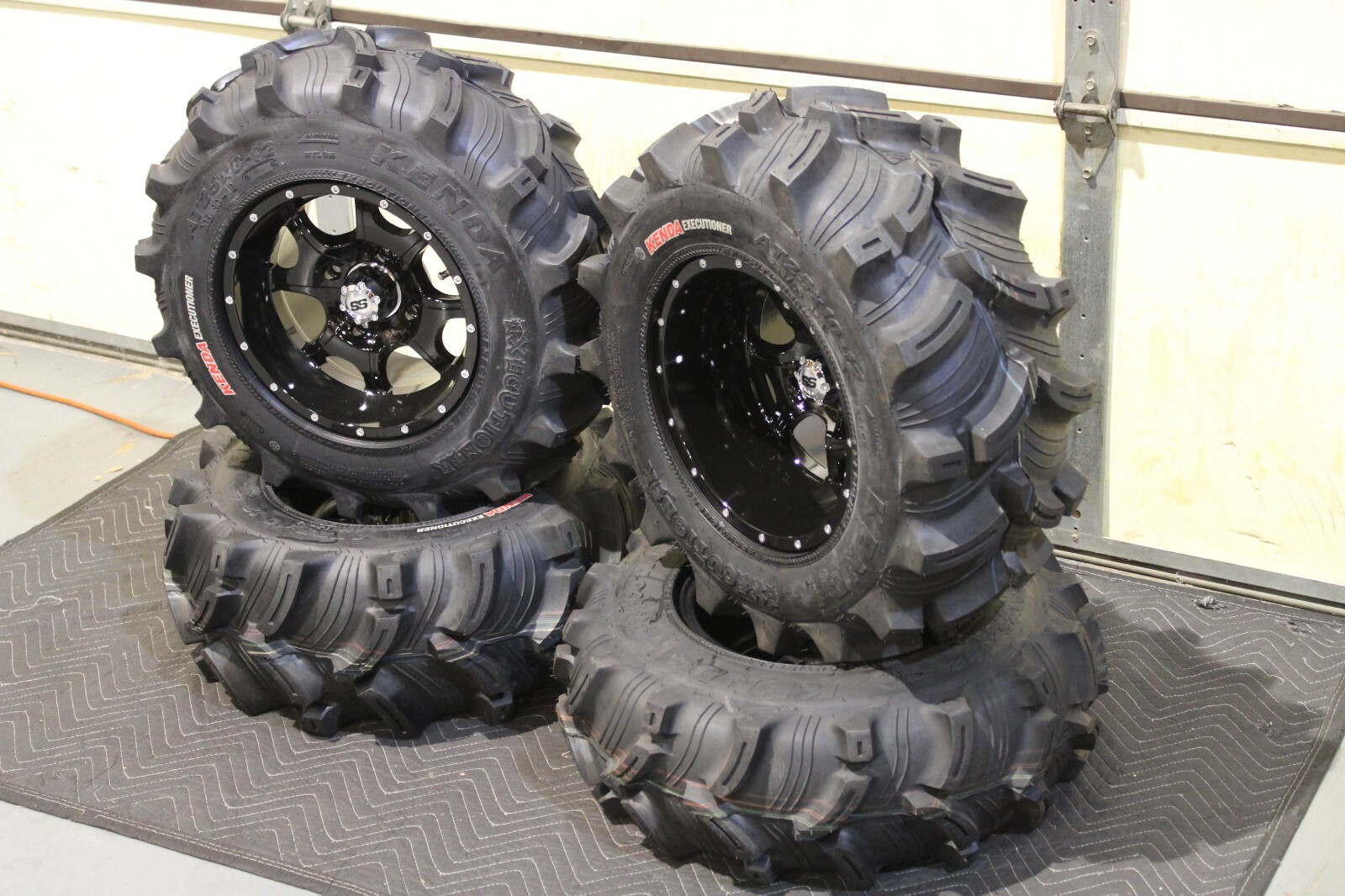 HONDA RANCHER 420 SRA 25" EXECUTIONER ATV TIRE & COBRA BLK WHEEL KIT ...
