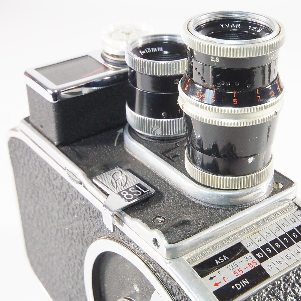 Paillard Bolex B8SL 8mm Movie Camera With Twin Lenses Hand Grip And ...