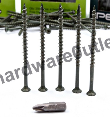 Timber DECKING Screws Qty 200 & Free PZ2 Screw Driver Bit Outdoor ...