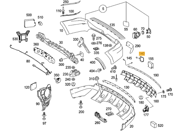 Genuine MERCEDES Ml W164 05-08 Rear Bumper Tow Hook Eye Cover ...