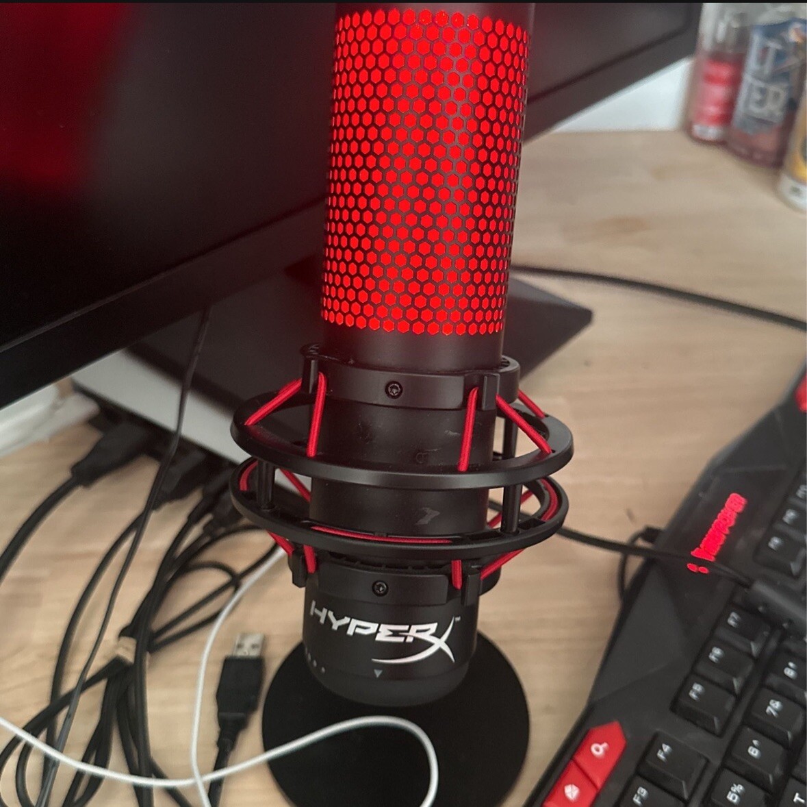 HyperX QuadCast Red LED USB Cardioid Microphone - Black 196188049471 | eBay