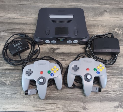 Nintendo 64 N64 OEM Console Bundle 2 Controllers Game Cords Tested ...