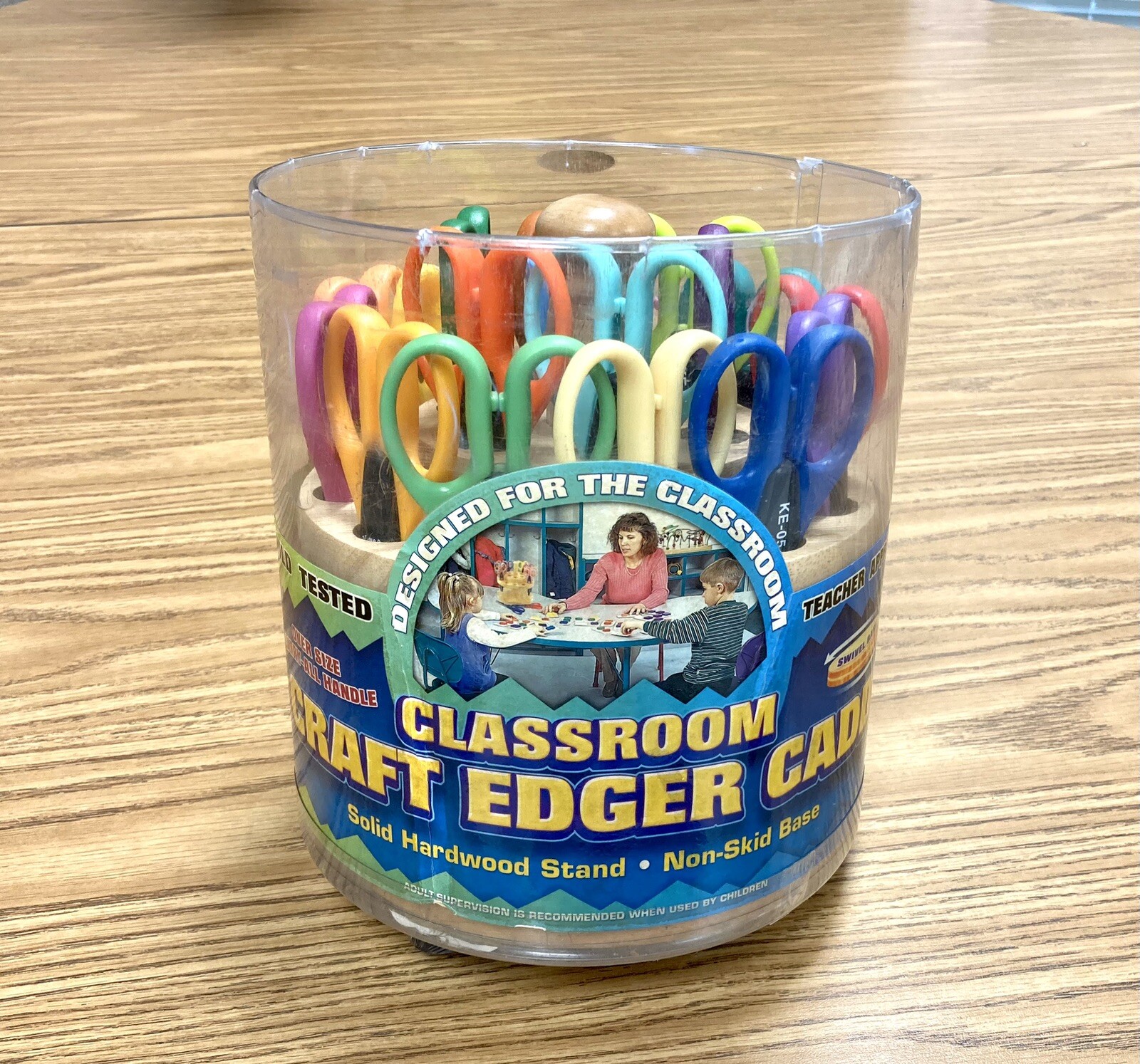 ECR4Kids 18 Kraft Scissors Decorative Edge Scissor W/ Rotating Wood ...