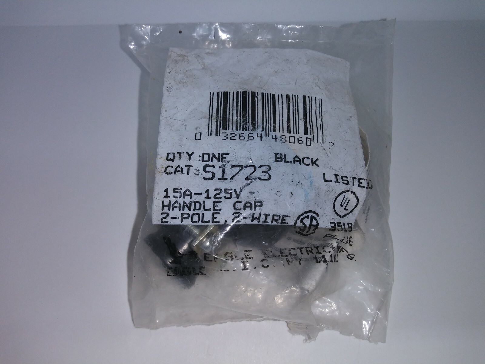 Eagle Electric 1-15P 15 Amp 125 Volt 2-Pole 2-Wire Male Plug NEW S1723 ...