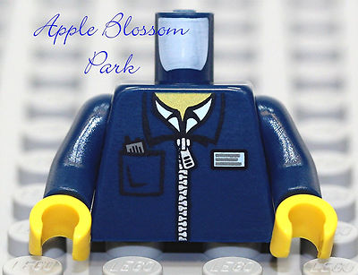 NEW Lego Girl/Boy Minifig DARK BLUE TORSO White Shirt Zipper Jacket ...