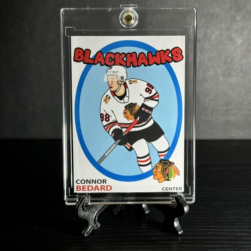 Connor Bedard Custom Cartoon Retro Rookie Art Card Chicago Blackhawks ...