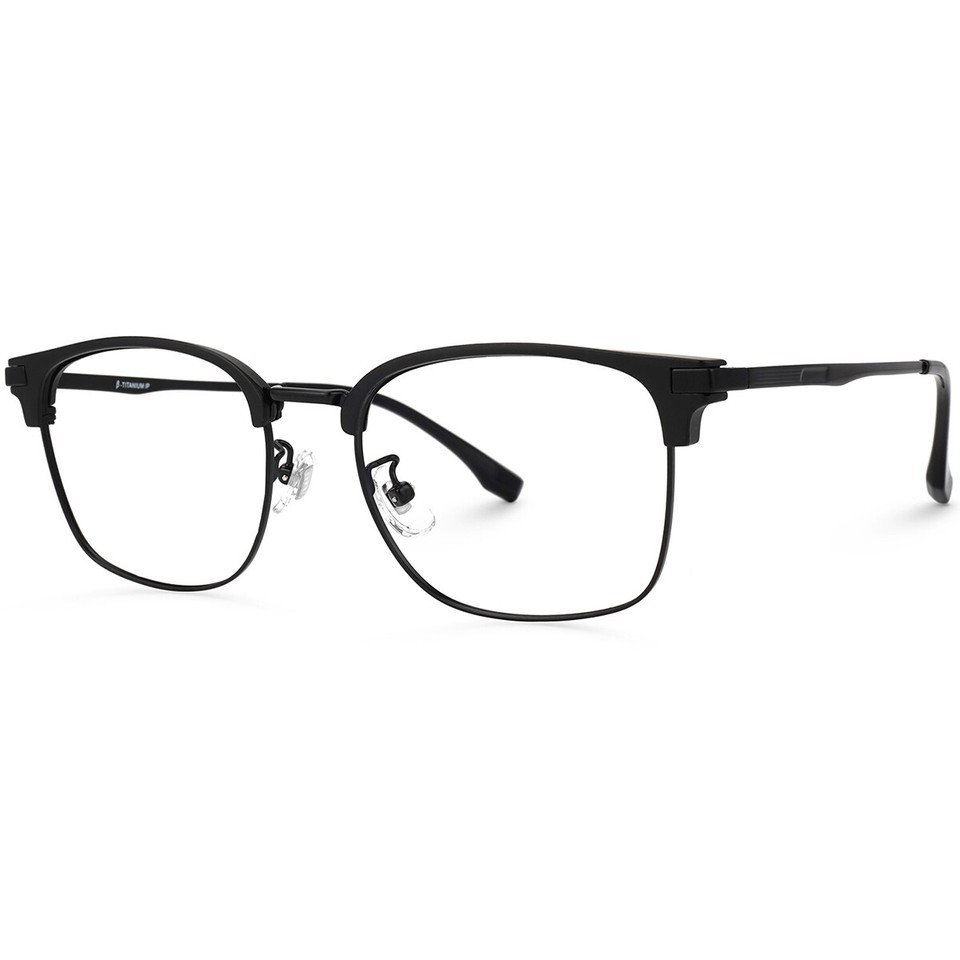 Square Titanium Glasses for Men Large Wide Metal Browline Eyeglass ...