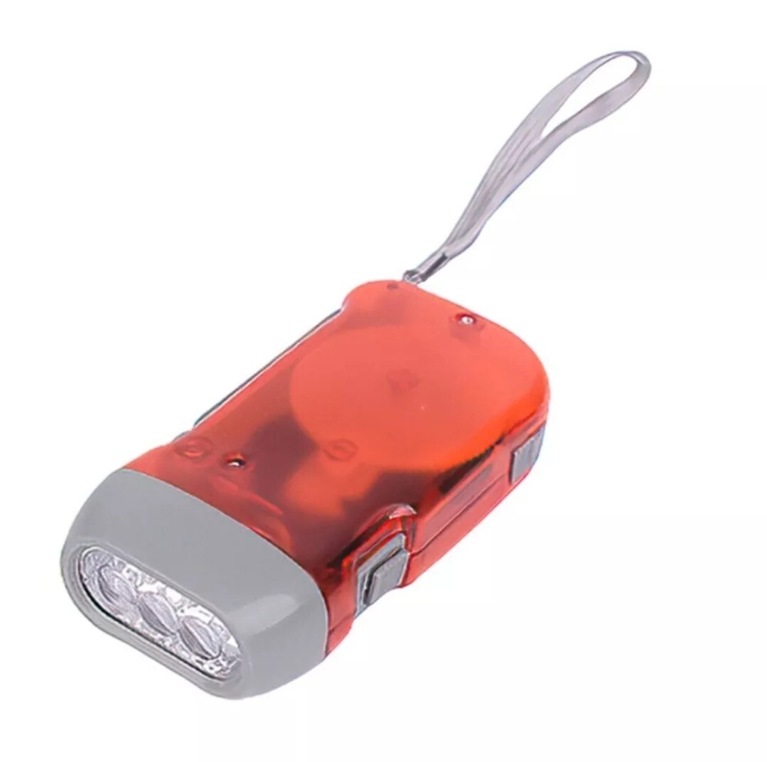 🔥Wind Up Flashlight Hand Press Crank Power LED Torch For Fishing ...