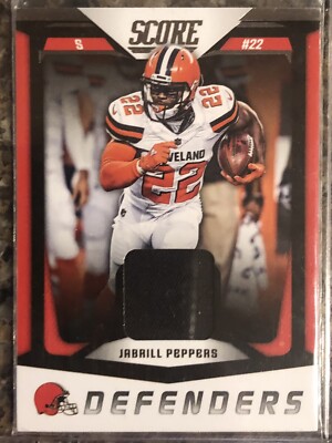 Jabrill Peppers 2019 Score Defenders Game Jersey #6 Cleveland Browns | eBay