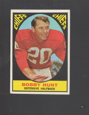 1967 Topps Football Card #62 Bobby Hunt-Kansas City Chiefs Near Mint ...