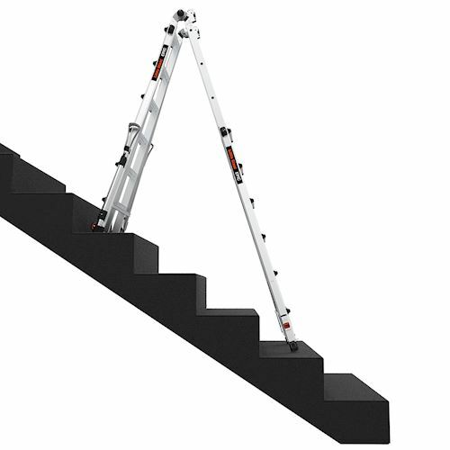 Epic Little Giant Ladder with Ratchet Levelers, Safety Rails 300lb ...