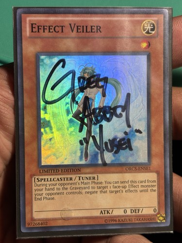 Yu-Gi-Oh Effect Veiler ORCS-ENSE1 Super Rare - Signed by Greg Abbey ...