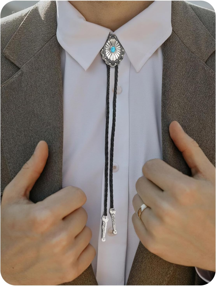 Western Bolo Tie for Men Women Vintage Cowboy Leather Necktie for ...