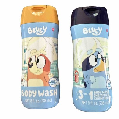 2 Pack Bluey 3in1 & Body Wash 8 Fl Oz Each Strawberry & Berry Scented ...