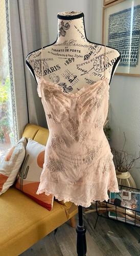 1930s silk chiffon Chemise Teddy Lingerie Step Into Snap Closure pale ...