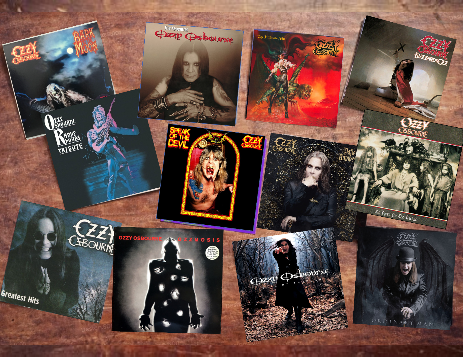 1:12 Ozzy Osbourne Dollhouse Miniature Record Albums (LOT of 12) Vinyl ...