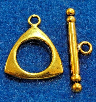 50Sets WHOLESALE Tibetan Antique Gold TRIANGLE Toggle Clasps Hooks ...