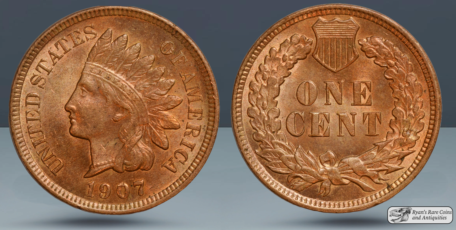 1907 Indian Head Penny, Cent, Brilliant Uncirculated Condition, Red ...