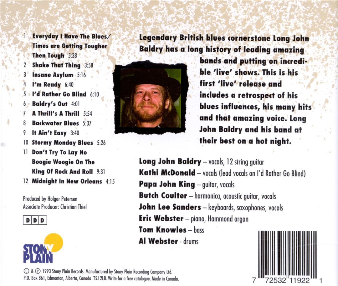 LONG JOHN BALDRY ON STAGE TONIGHT: BALDRY'S OUT NEW CD 772532119221 | eBay