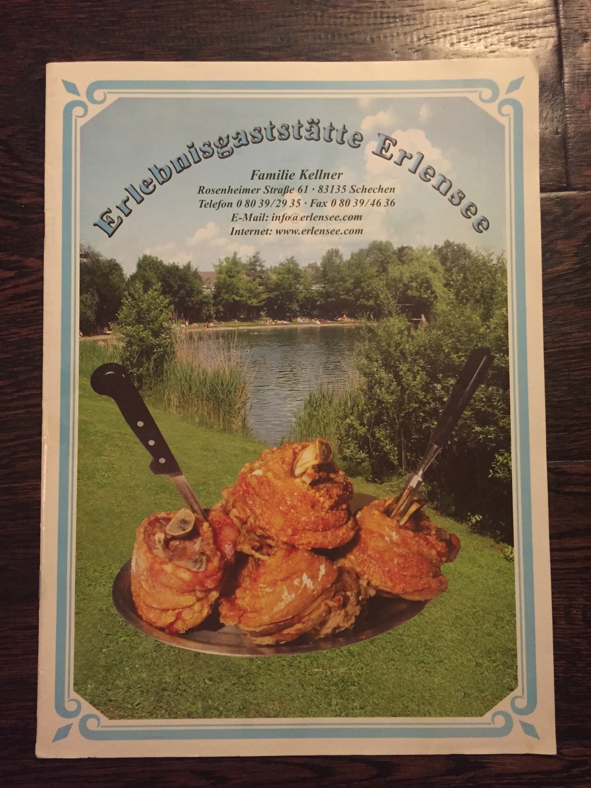 Vintage Restaurant MENU ERLEBNISGASTSTATTE ERLENSEE Germany - Awesome ...