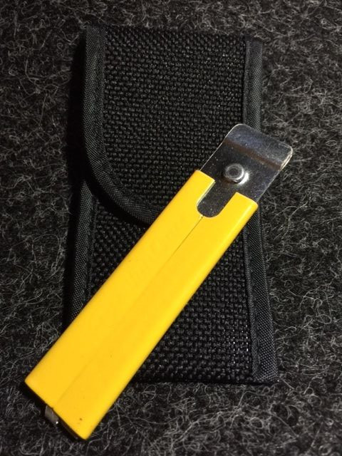 JIFFY Yellow box cutter knife; w/ belt holster; boxes easy to cut | eBay