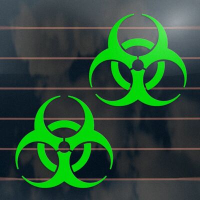 2 x BIOHAZARD Stickers 100mm zombie infected outbreak car decals | eBay ...