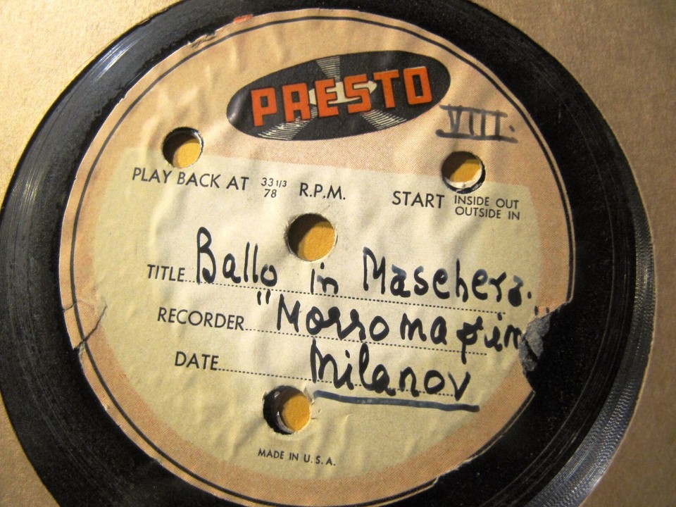 LIVE 1940 Ballo in Maschera Alexander SVED Zinka MILANOV Stella Andreva ...