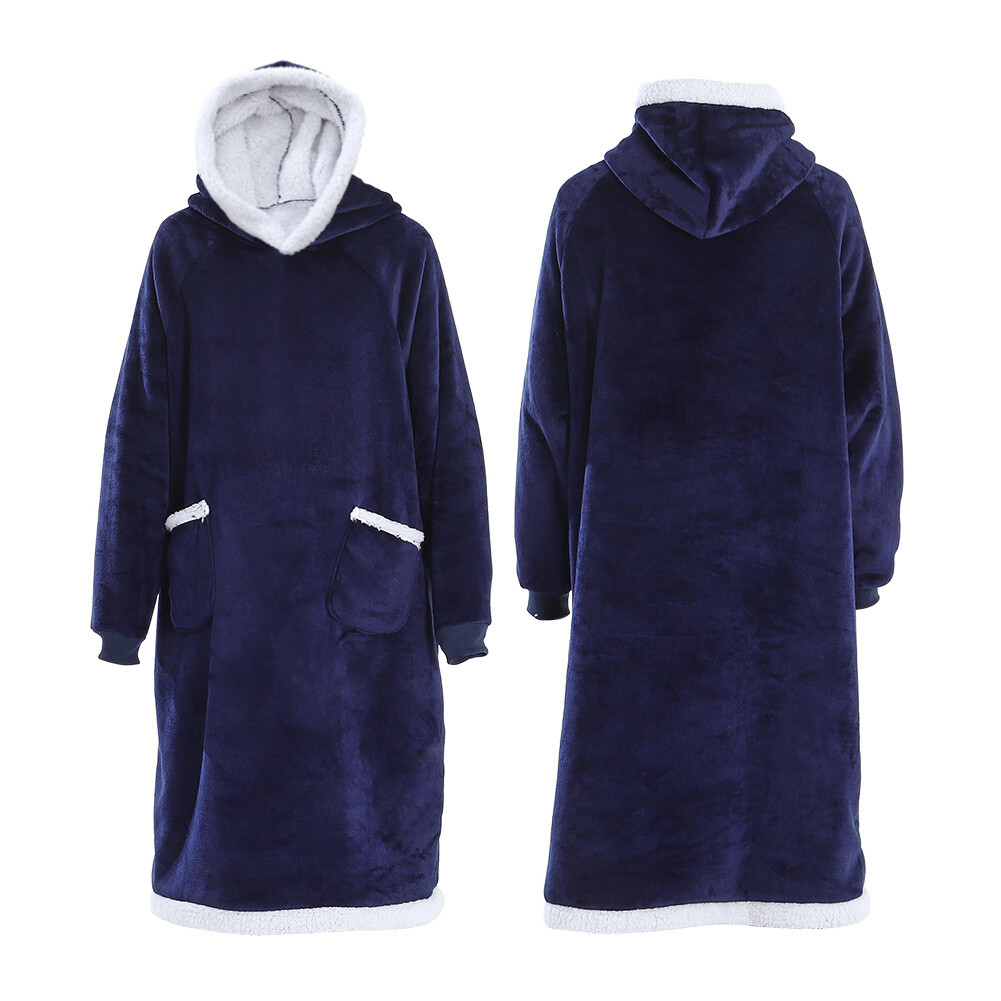 155cm Extra Long Hoodie Blanket Oversized Soft Sherpa Fleece Giant ...